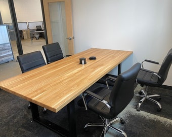 Solid Wood Conference Table made with reclaimed wood top and | Etsy