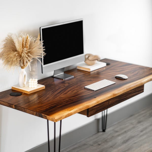 Solid Wood Desk - Etsy