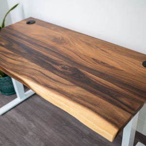 Live Edge Walnut Standing Desk Sit Stand Desk With Drawer Walnut Adjust ...