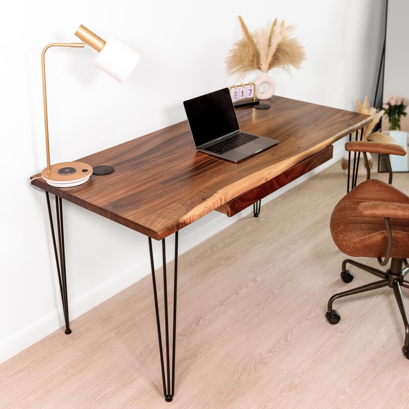 Solid Wood Desk - Etsy
