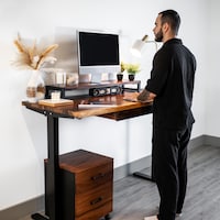 Walnut Live Edge Standing Desk | Adjustable Height Desk | Sit Stand ...