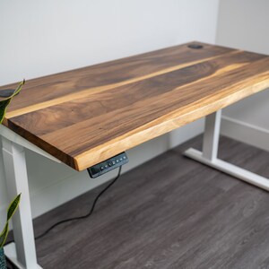 Live Edge Walnut Standing Desk Sit Stand Desk With Drawer - Etsy