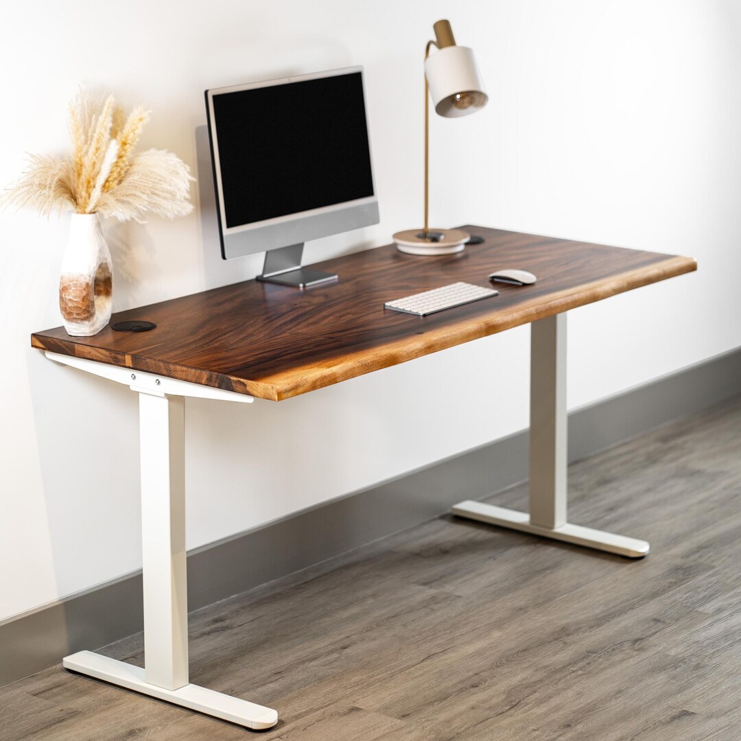 Live Edge Walnut Standing Desk — Solid Wood | Dual-motor Adjustable ...