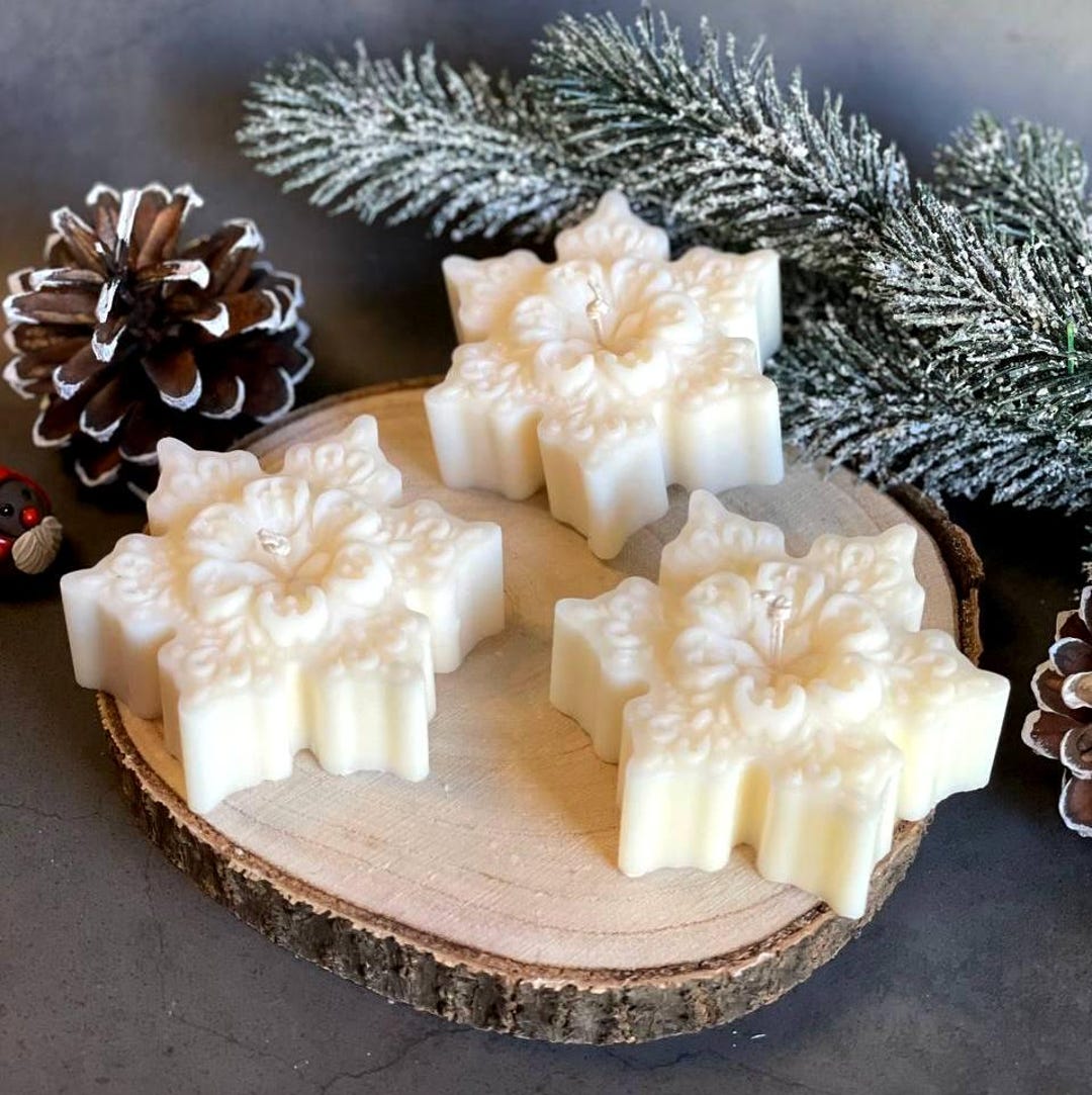 Snowflake Candles Set| Gift Idea for Christmas| Soy Wax Candles ...