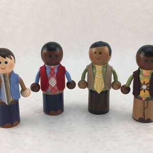 SINGLE Peg Doll man W/arms, 2 3/4 Wooden Peg Doll, Diverse Wooden Peg ...