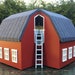 Wooden Toy Barn, Red Handcrafted Wood Barn, Pretend Play Farm Set - Etsy