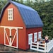 Red Toy Barn With 13 Peg Farm Animals, Farmer and Wife, Handmade Wood ...