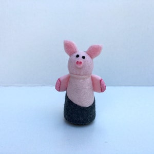 Set of Peg Pigs, Handmade, Animal Peg Pigs, Wool Felt Animals, Wooden ...