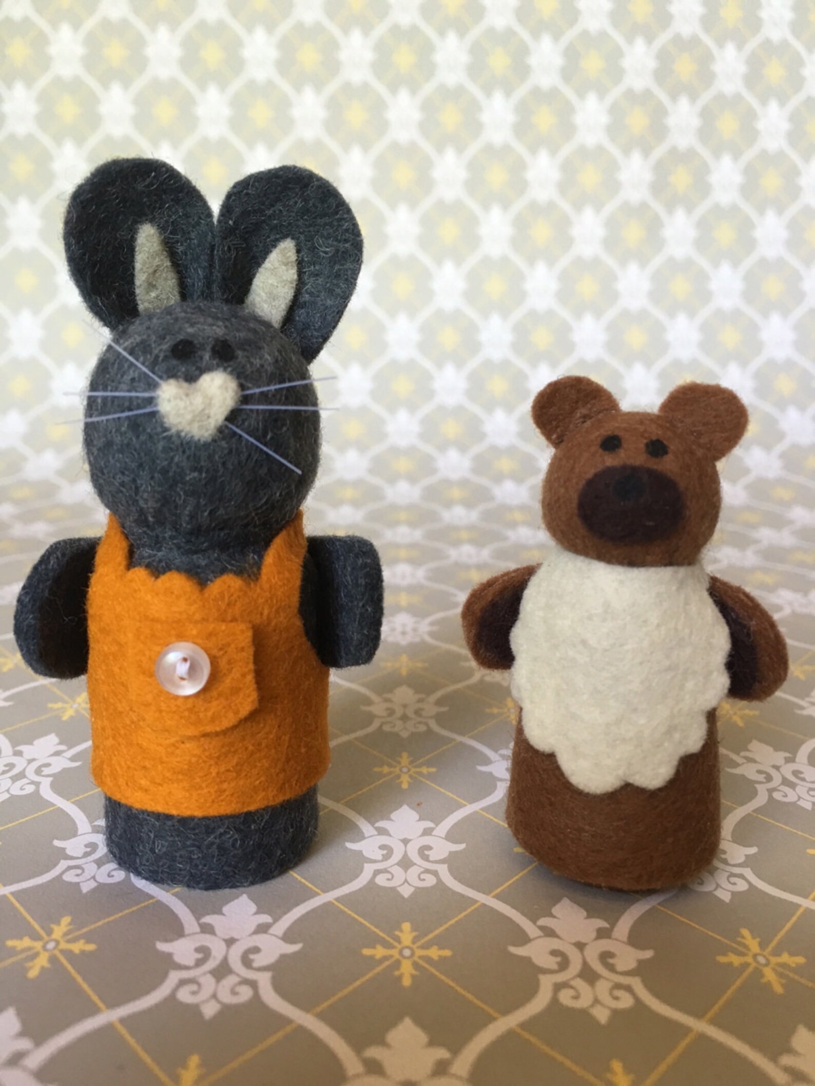 Single Wooden Peg Animal Animal Peg Doll Wool Felt Animal | Etsy