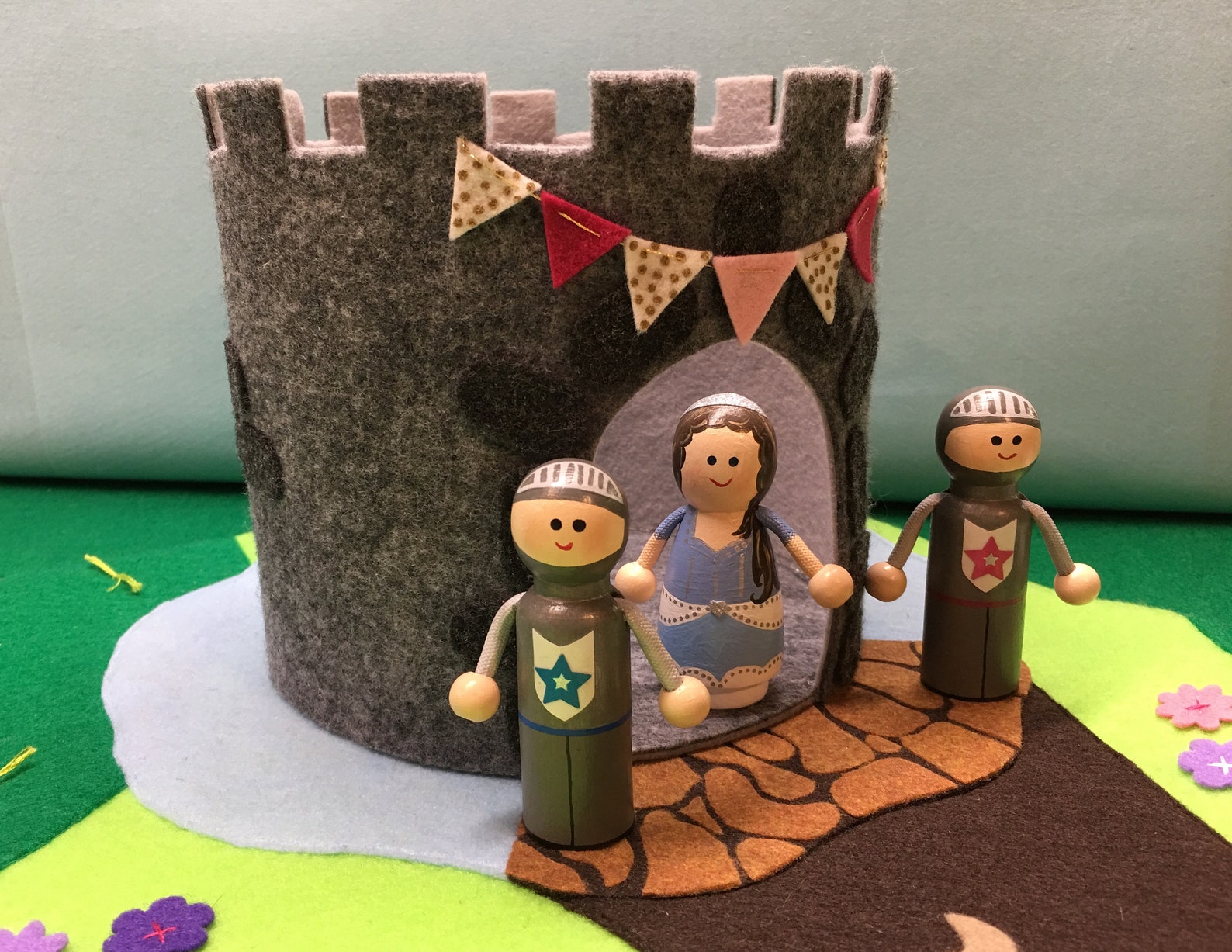 Castle Felt Playmat Princess/prince Felt Play Mat Fairy Tale - Etsy