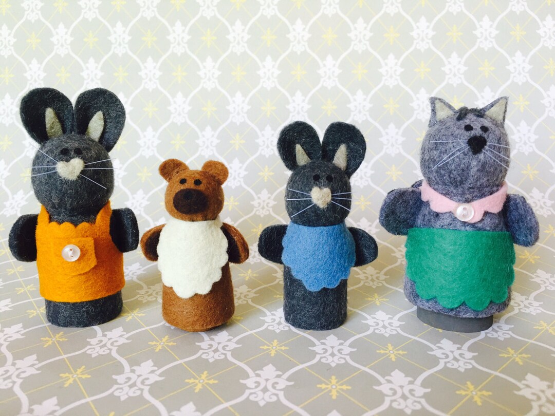 Single, Wooden Peg Animal, Animal Peg Doll, Wool Felt Animal, Handmade ...