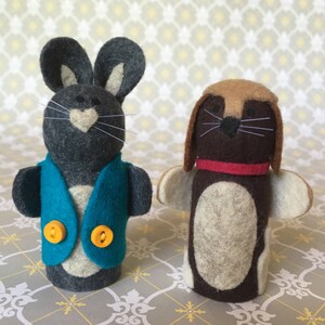 Single, Wooden Peg Animal, Animal Peg Doll, Wool Felt Animal, Handmade ...