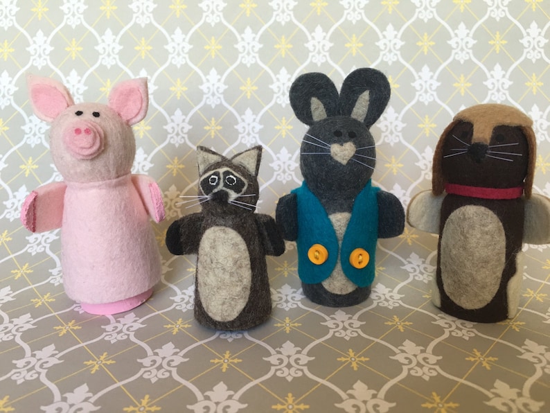 Single, Wooden Peg Animal, Animal Peg Doll, Wool Felt Animal, Handmade ...