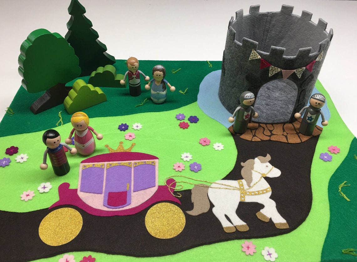 Castle Felt Playmat Princess/prince Felt Play Mat Fairy Tale - Etsy