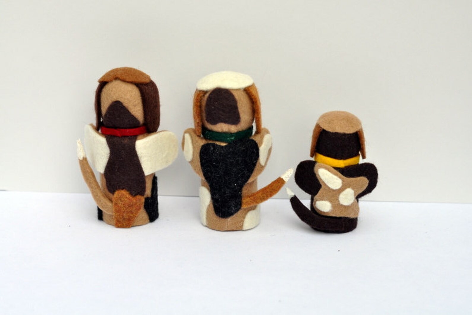 Wooden Peg Dogs, Family of Dogs, Set of 3 Dogs, Handmade, Wooden Peg ...