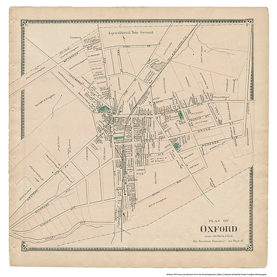 Oxford Pa Witmer 1873 Map Reproduction | Etsy