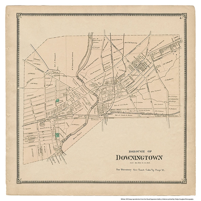 Downingtown, PA Witmer Map Reproduction - Etsy