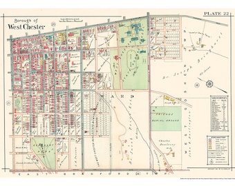 1848 Map of Tarrytown Cemetery Sleepy Hollow West Chester - Etsy