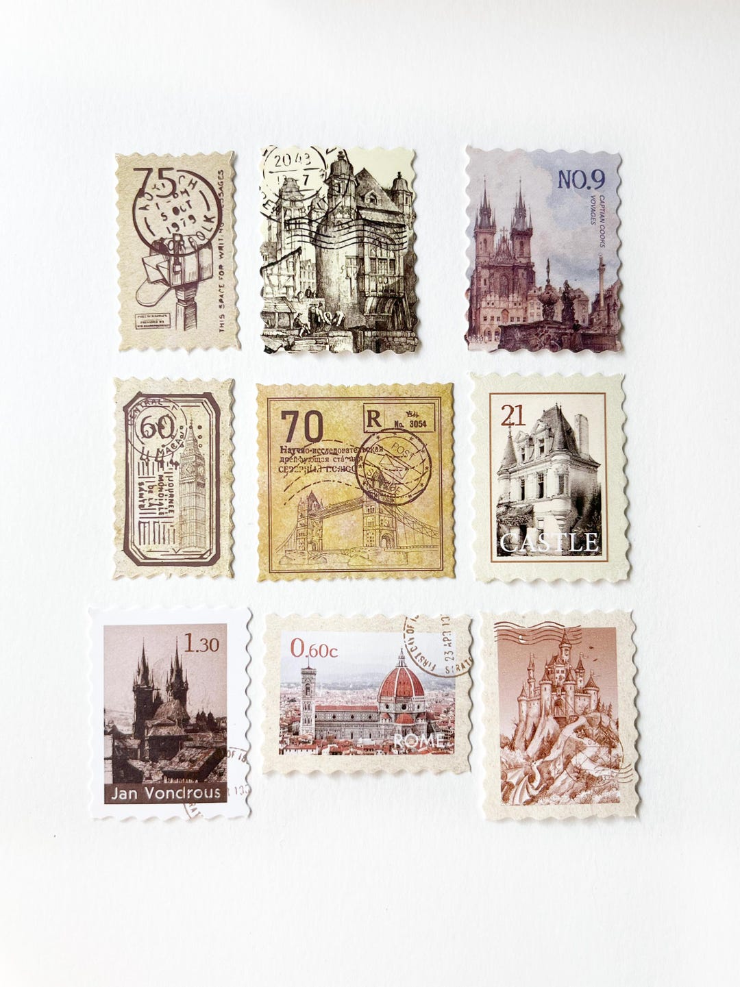 9 Travel Vintage Flatlay Style Kit Stamp Props for Flat Lay Stationary ...