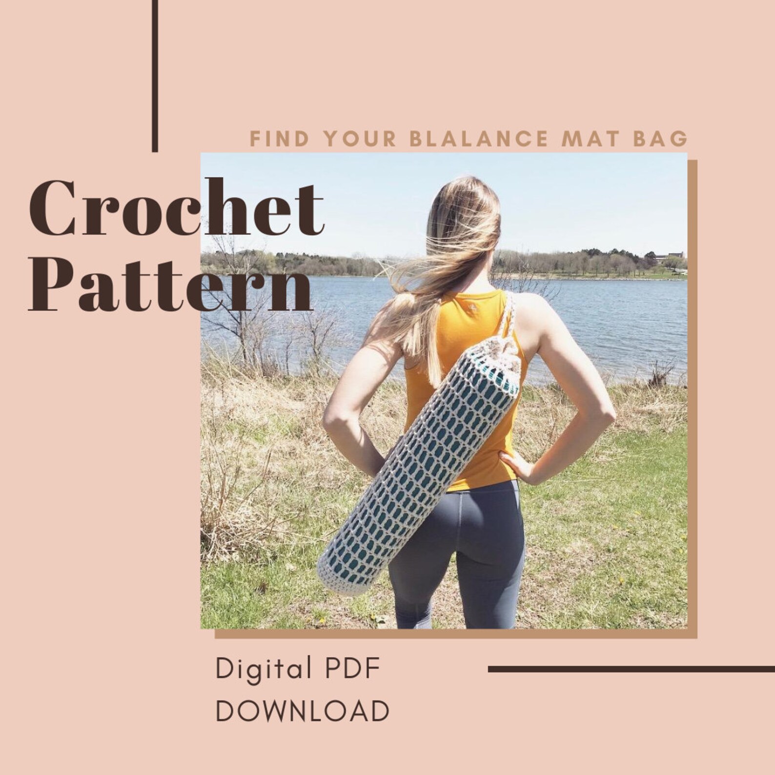 Crochet Pattern // "find Your Balance Mat Bag" // Yoga Bag, Crochet ...