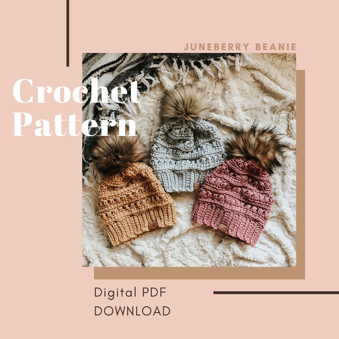 Crochet Pattern // Juneberry Beanie // Hat Pattern /crochet Pattern ...