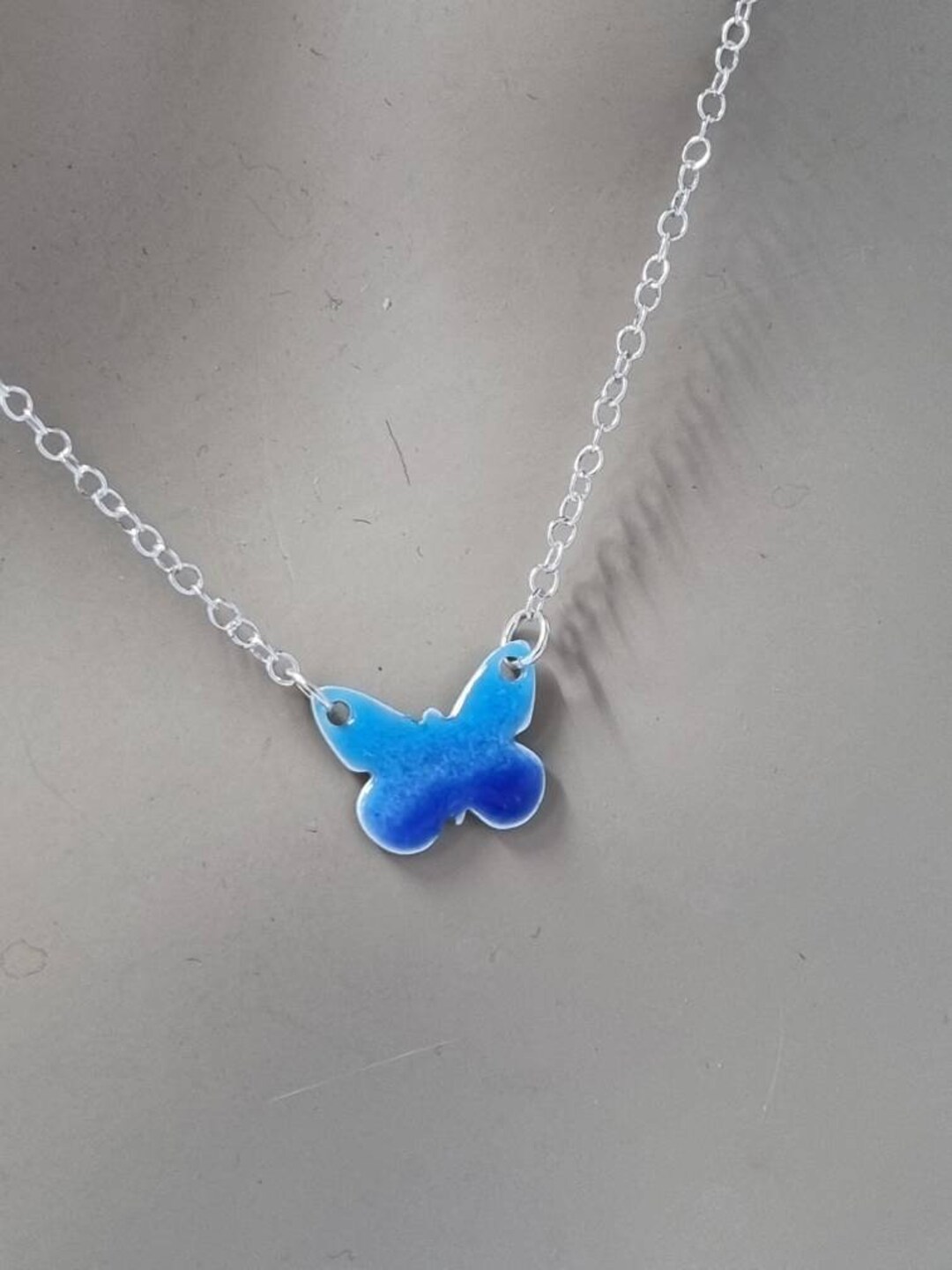Blue Butterfly Torch-fired Enamel and Silver Pendant - Etsy