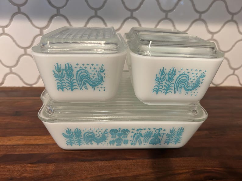 PYREX Butterprint “amish” Refrigerator Dish Set (8 Pc) - Etsy