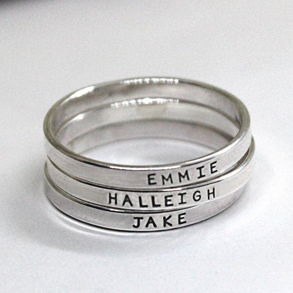 Stackable Name Ring - Etsy