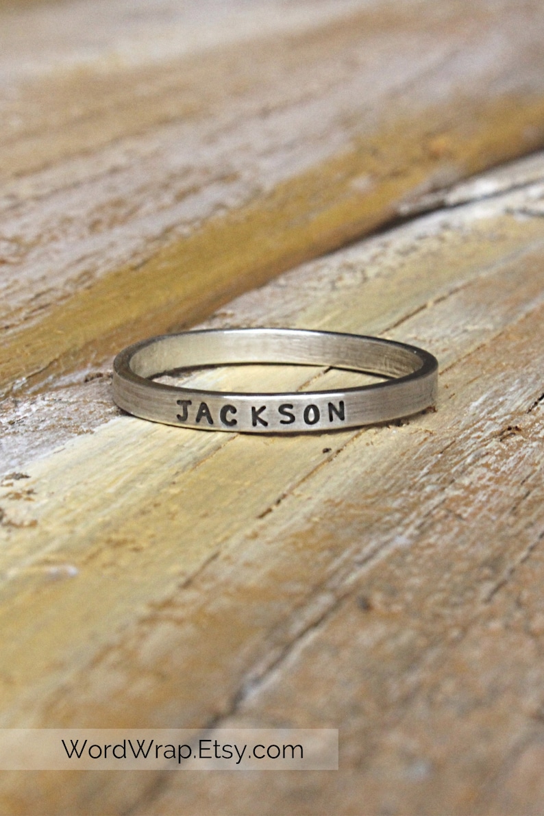 Minimalist Personalized Stacking Name Rings 925 Sterling | Etsy