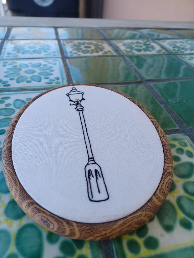 Narnia Lamp, Finished Hand Embroidery | Embroidery Art, Fiber Art ...