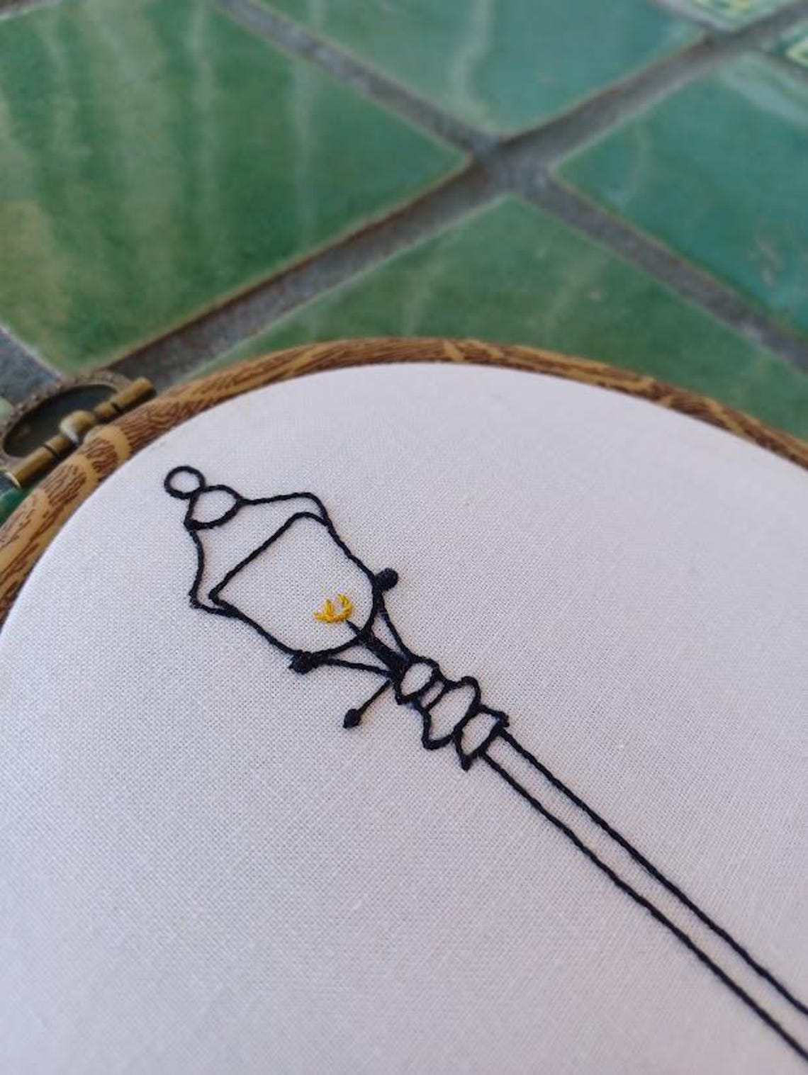 Narnia Lamp, Finished Hand Embroidery | Embroidery Art, Fiber Art ...