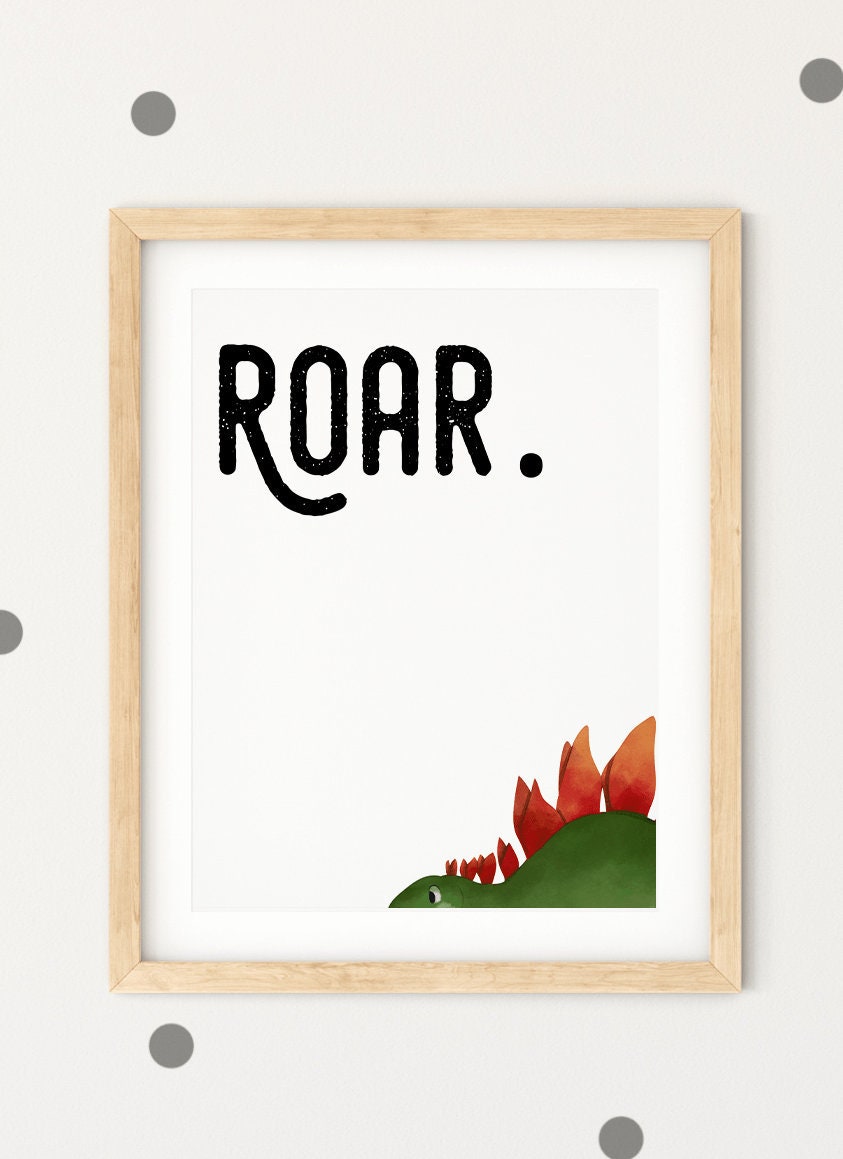 ROAR, Dinosaur Printable, Roar Printable, Dinos, Kids Wall Are ...