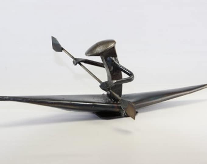 Kayak | Metal Art | Kayak Figurine | Railroad Spike Art | Metal Art ...