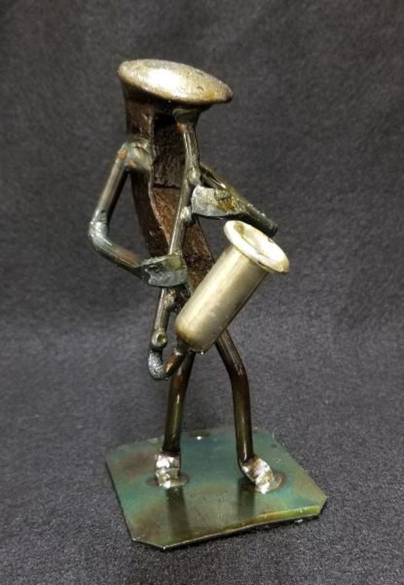 Saxophone | Metal Art | Saxophone Figurine | Railroad Spike Art | Metal ...