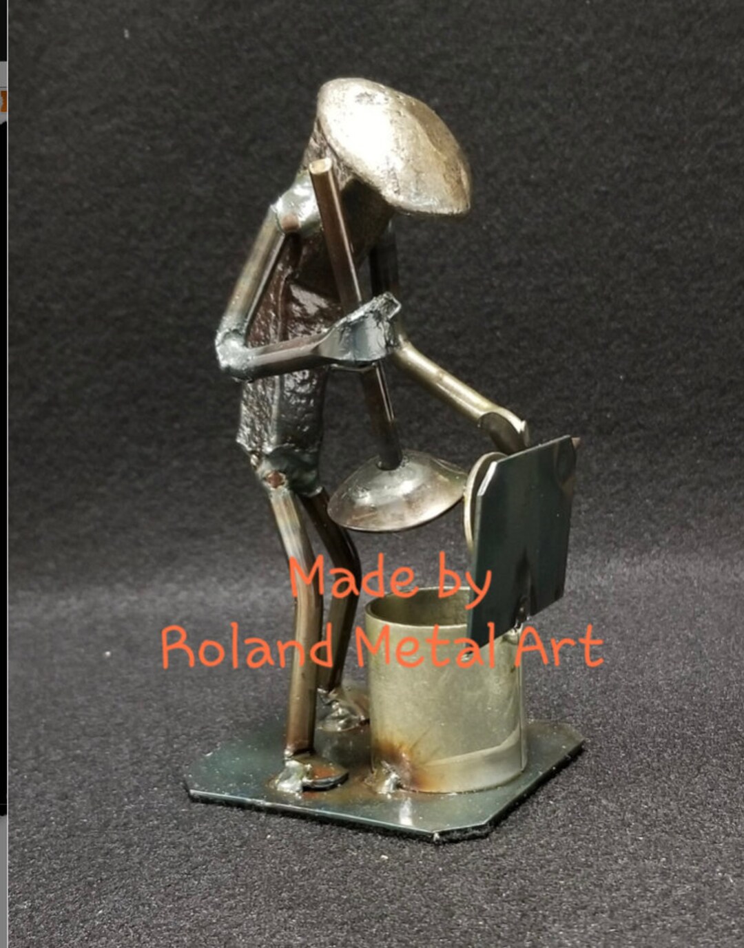 Plumber Metal Art Plumber Figurine Railroad Spike Art - Etsy