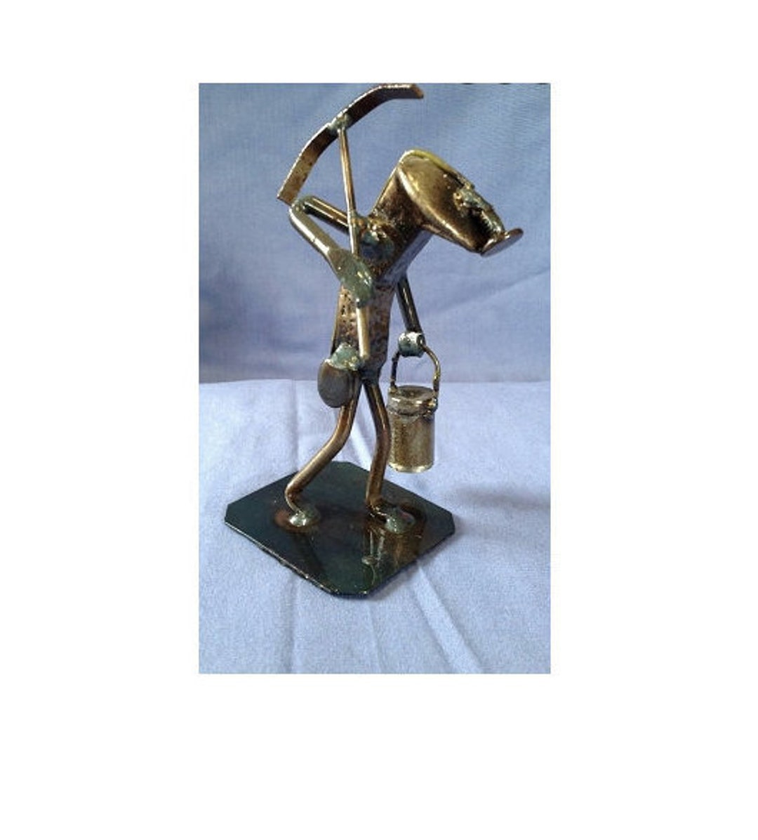 Coal Miner | Metal Art | Coal Miner Figurine | Railroad Spike Art ...