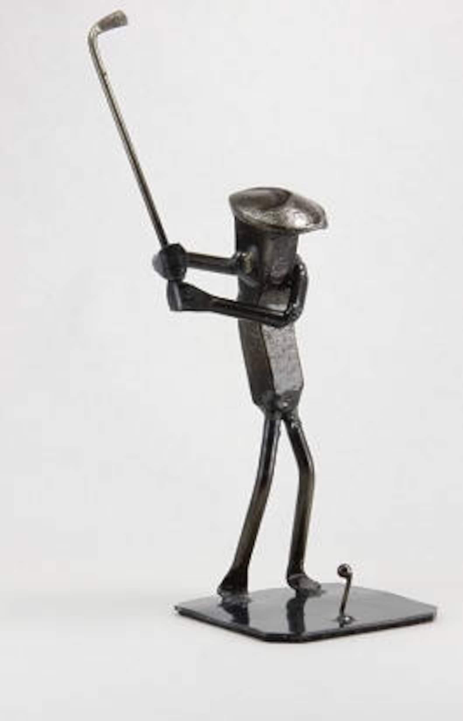 Golfer | Metal Art | Golf Figurine | Railroad Spike Art | Metal Art ...