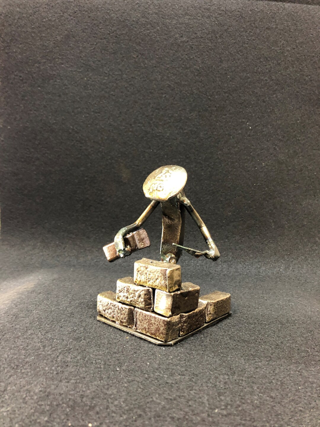 Mason | Brick Layer | Metal Art | Mason Figurine | Railroad Spike Art ...