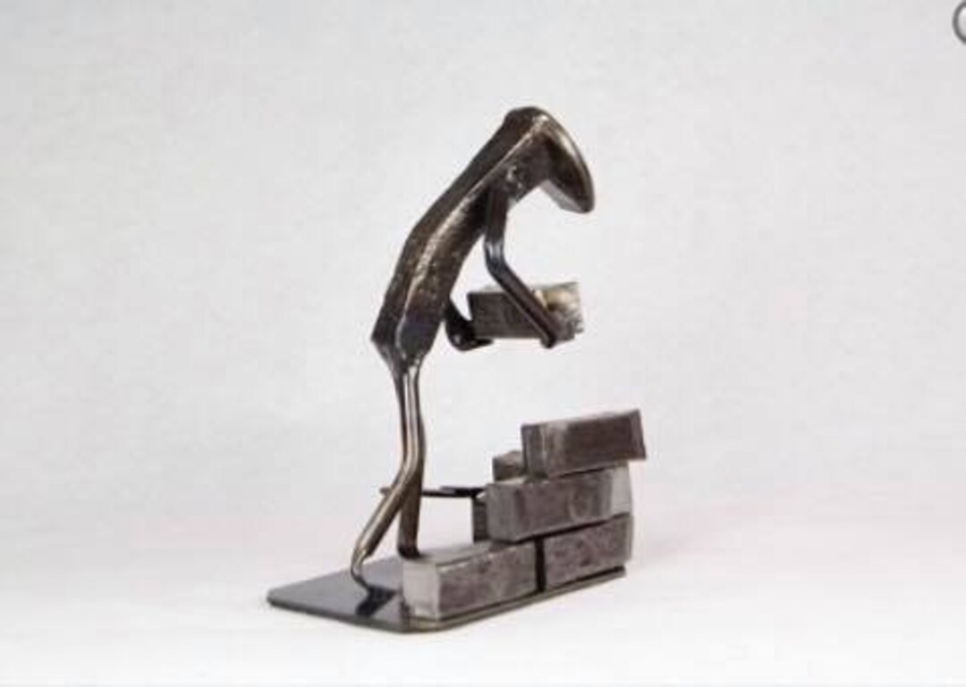 Mason | Brick Layer | Metal Art | Mason Figurine | Railroad Spike Art ...