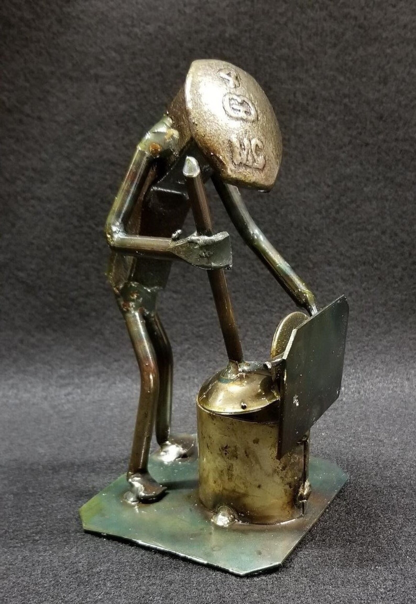 Plumber | Metal Art | Plumber Figurine | Railroad Spike Art | Metal Art ...