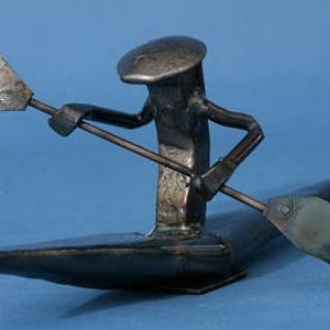 Kayak Metal Art Kayak Figurine Railroad Spike Art Metal Art Kayak Kayak ...