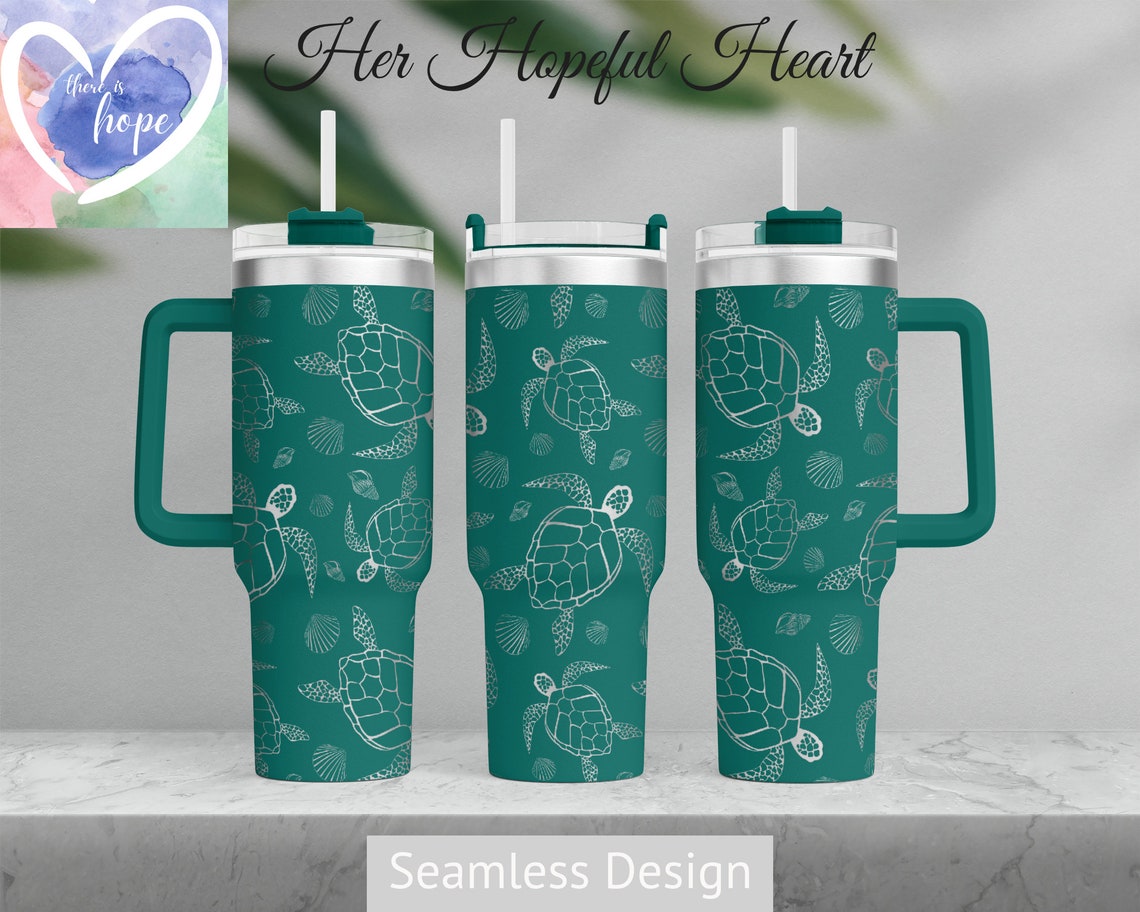 Turtles Laser Engraved Tumbler Design, 40oz Tumbler Full Wrap, SVG ...