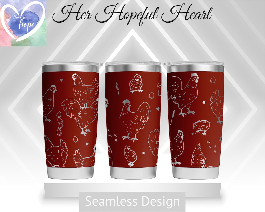 Chickens Laser Engraved Tumbler Design, 20&30oz Tumbler Full Wrap, SVG ...