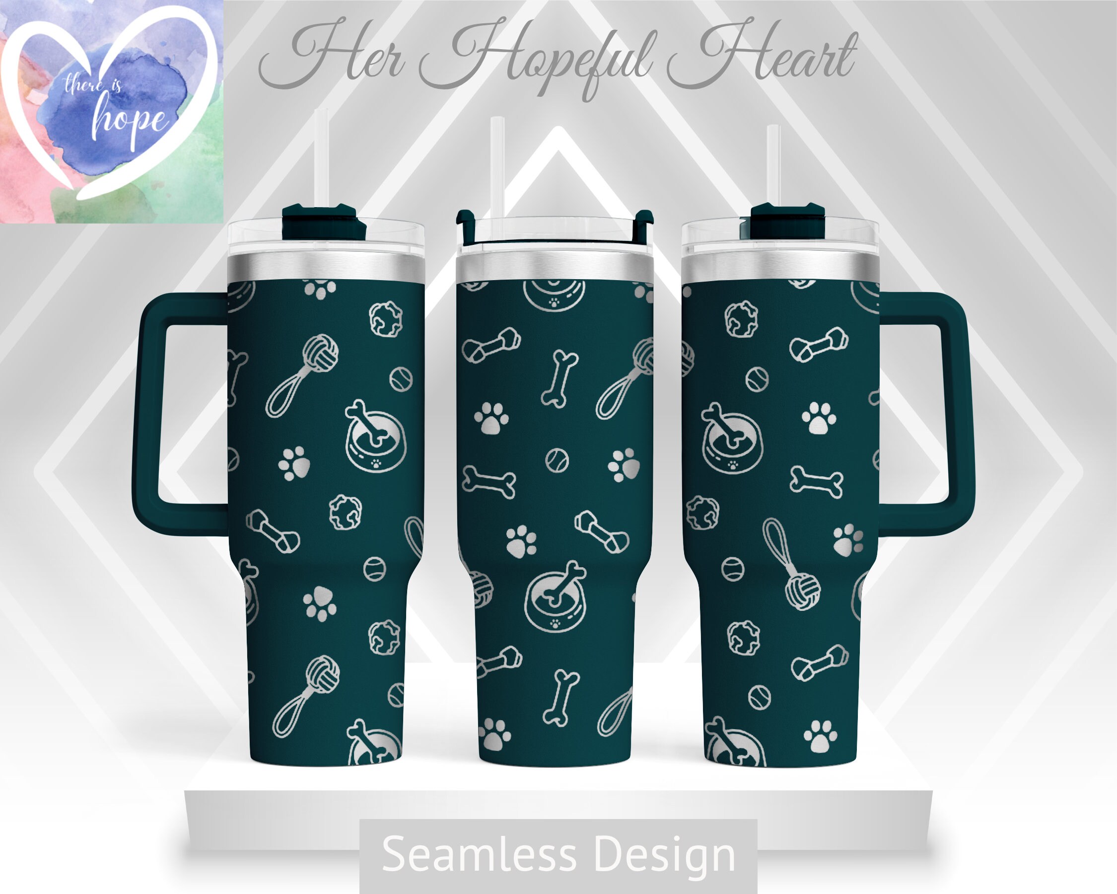 Dog Bone Laser Engraved Tumbler Design, 40oz Tumbler Full Wrap, SVG ...