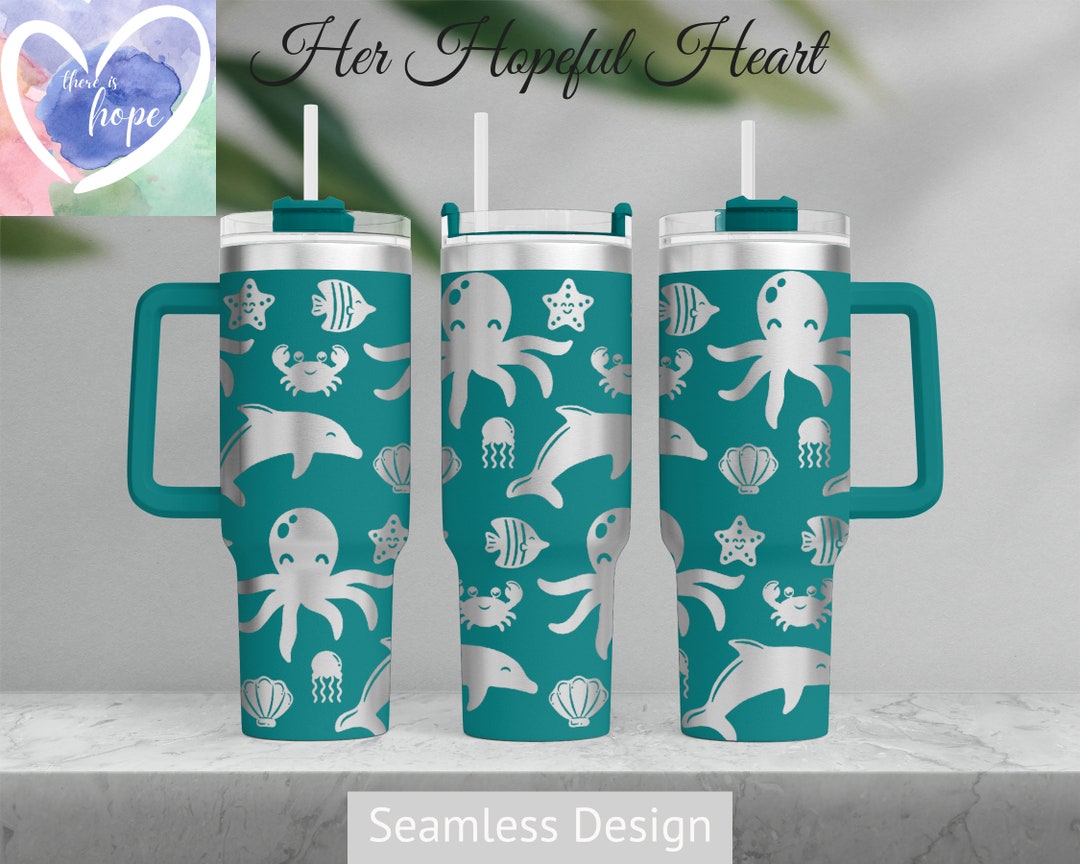 Under the Sea Laser Engraved Tumbler Design, 40oz Tumbler Full Wrap ...