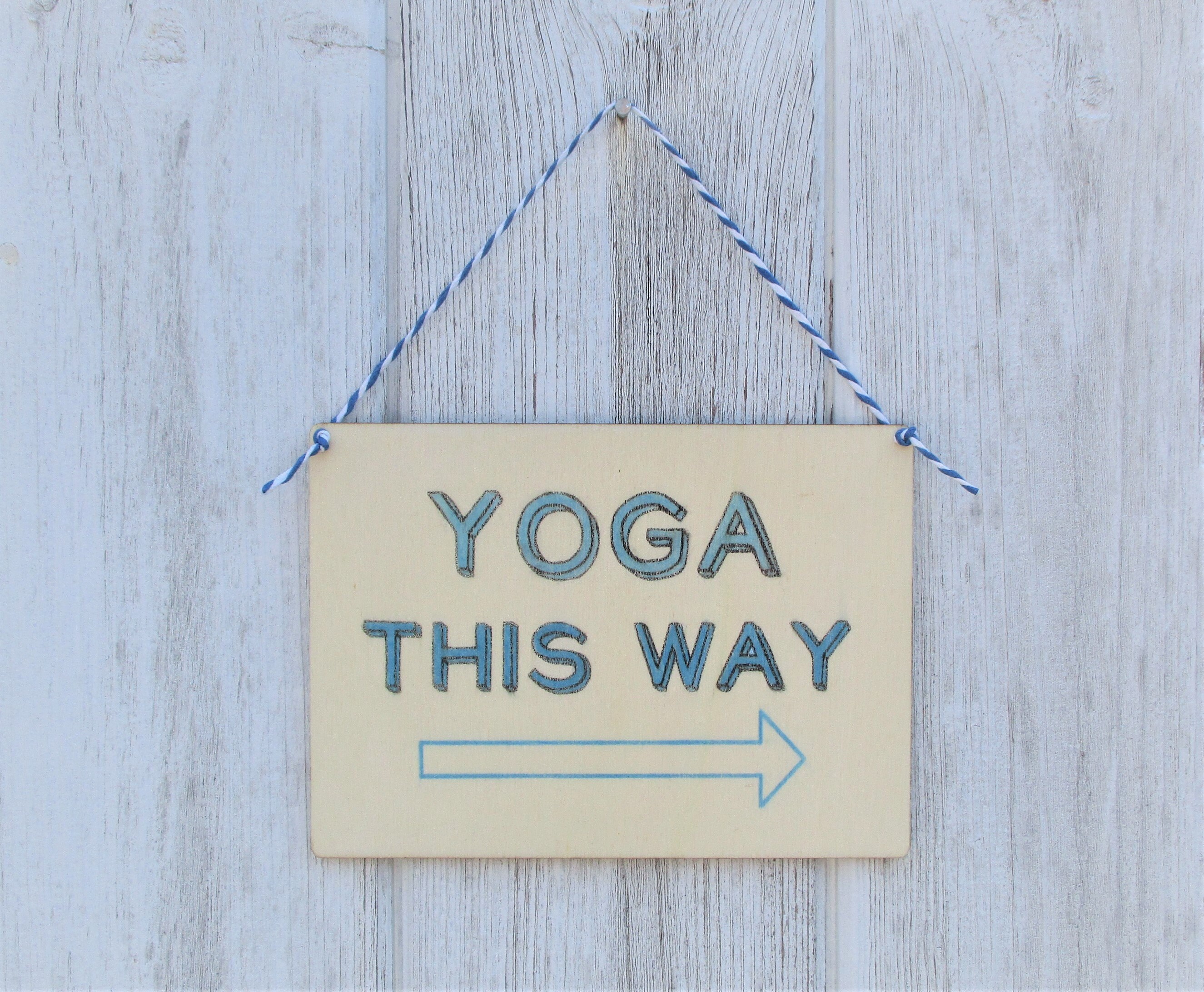 Reversible Wooden Sign Just Breathe Yoga This Way FREE UK - Etsy UK