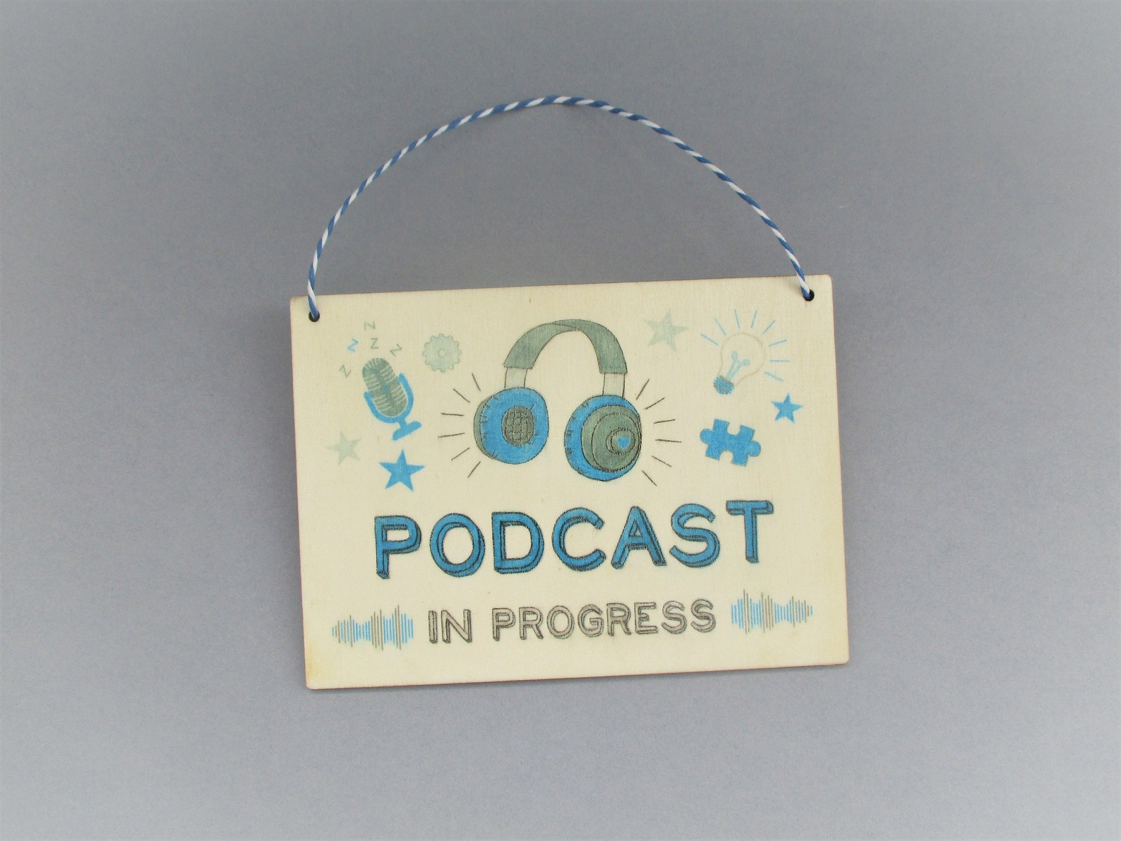 Podcast Wooden Sign Podcast in Progress FREE UK POSTAGE | Etsy