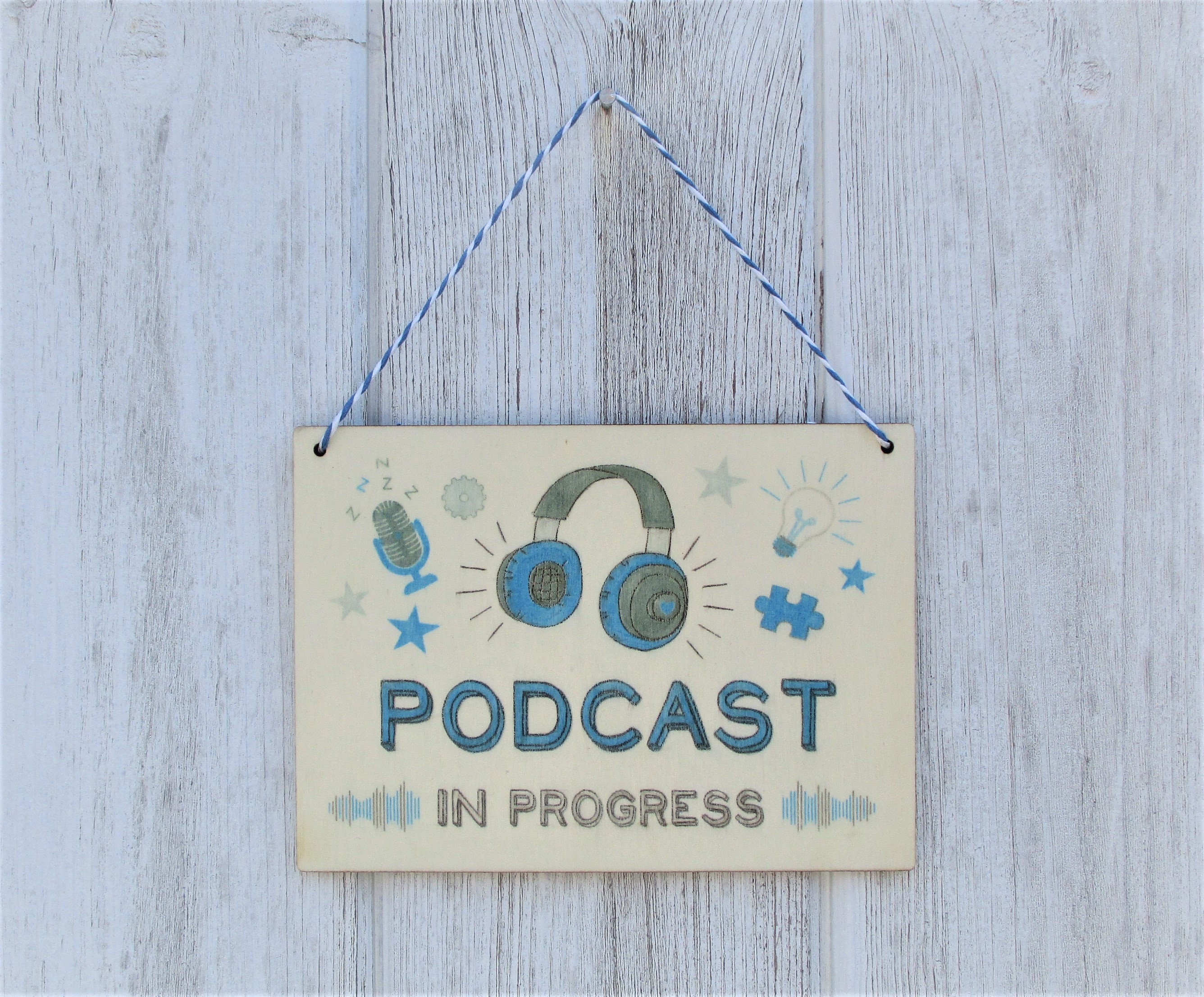 Podcast Wooden Sign Podcast in Progress FREE UK POSTAGE - Etsy
