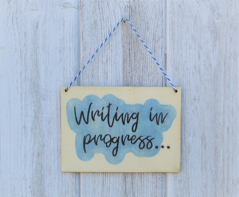 Reversible Wooden Sign, Writing in Progress, Please Bring Coffee, FREE ...