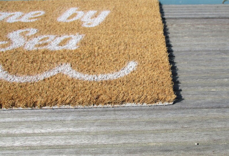 Heart Waves Coastal Door Mat, FREE UK POSTAGE, Coir Door Mat, Welcome ...